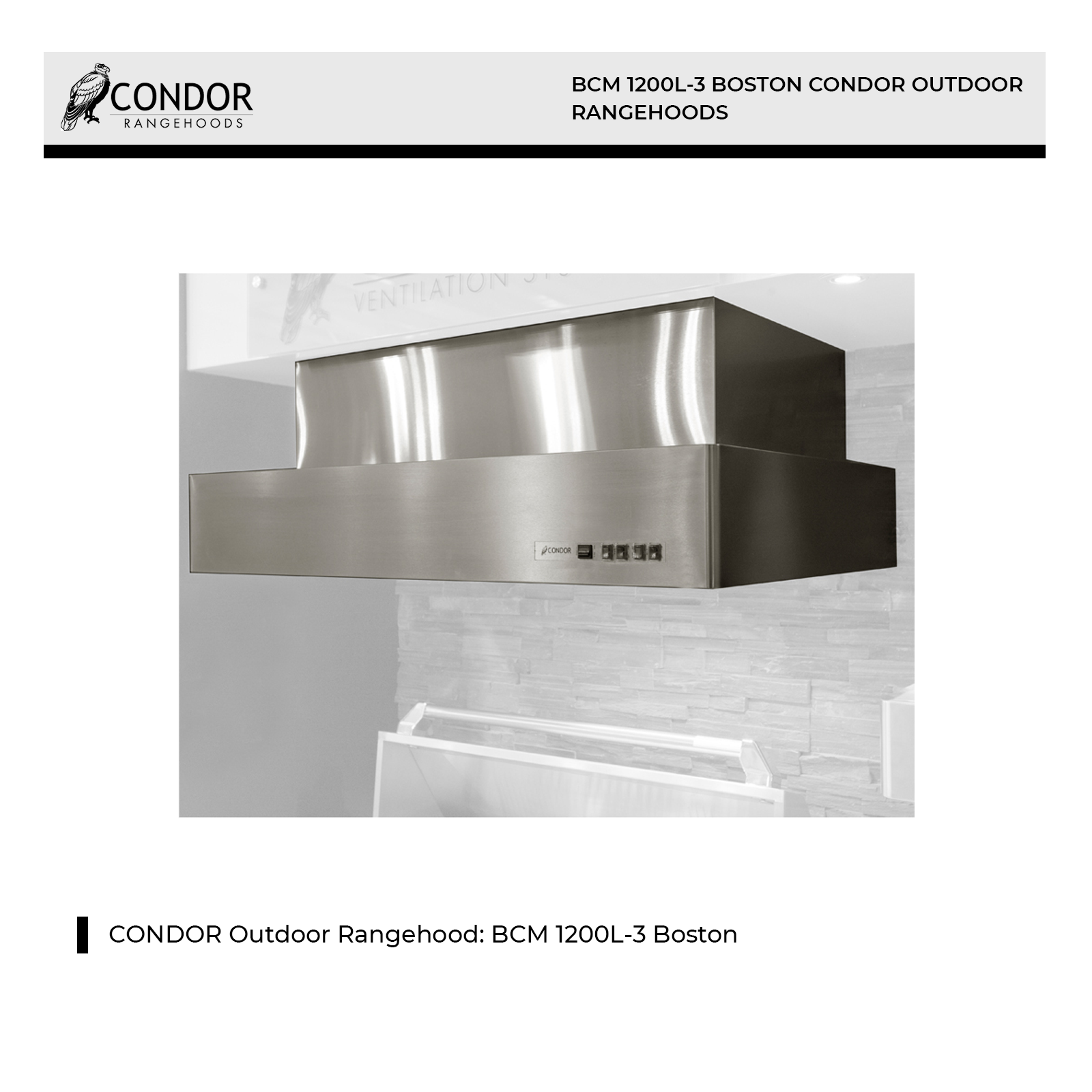 BCM 1200L-3 BOSTON CONDOR OUTDOOR RANGEHOODS