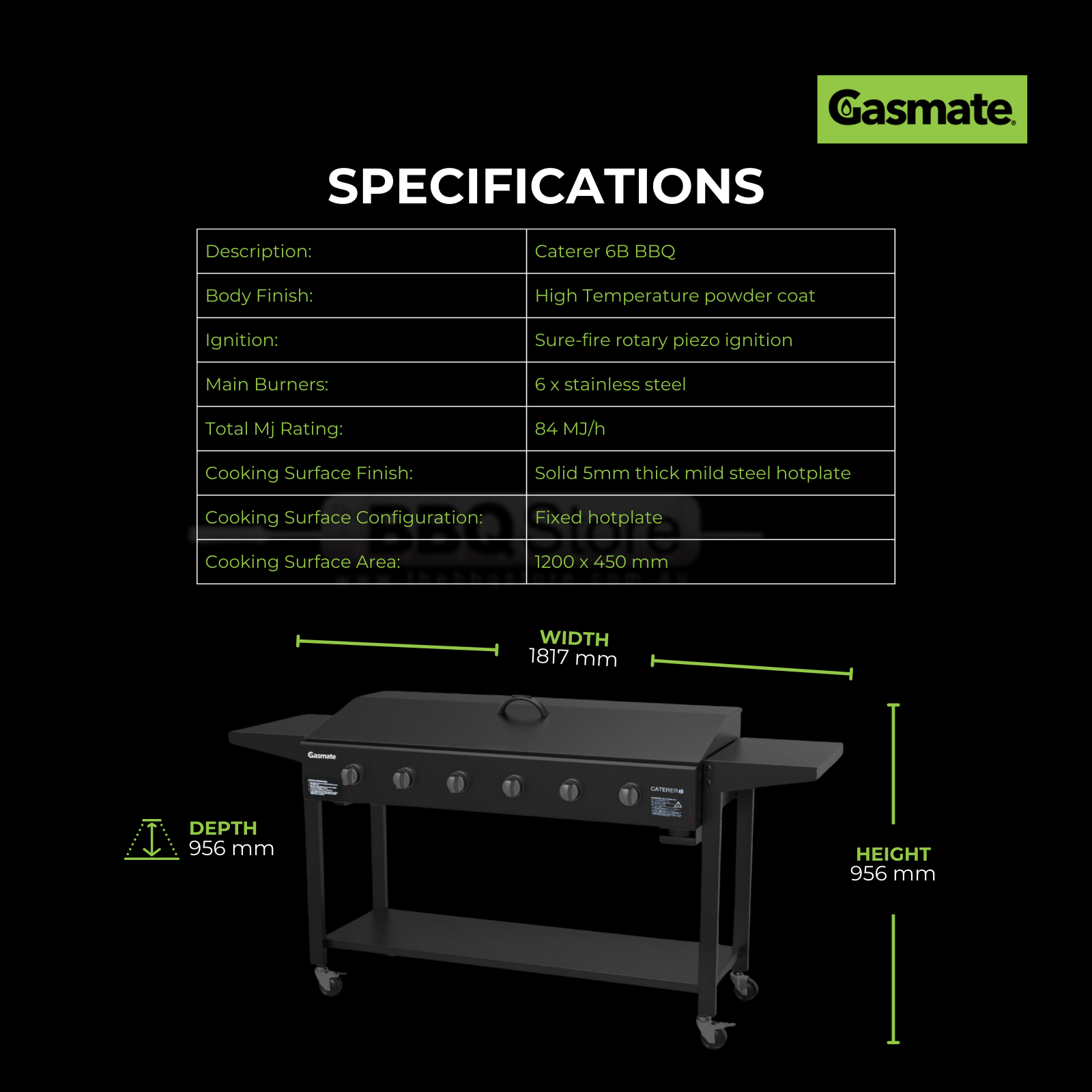BUY | Gasmate Caterer 6 Burner BBQ - BQ3465