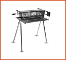Stainless Steel Portable Briefcase Rotisserie Spit by The BBQ Store